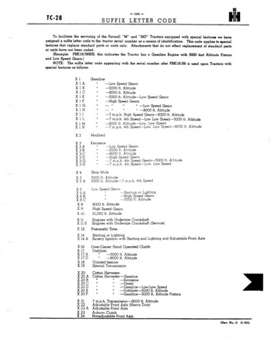 Farmall M Suffix Scodes (2013-07-02) - Tractor Shed